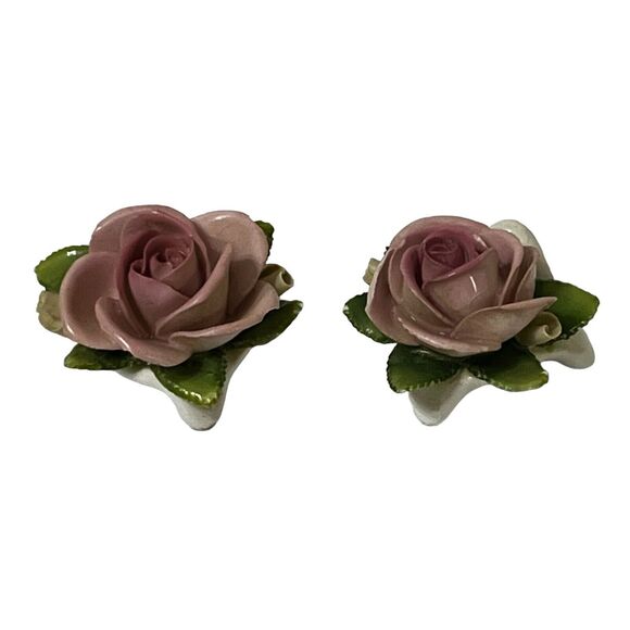 KSK Handarbeit | Accents | Vintage Two Pink Roses Ksk German Handarbeit ...
